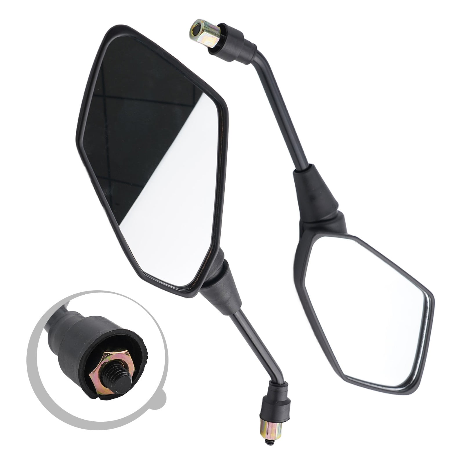 Electric Vehicle Rear View Side Mirrors Wide Convex Mirror Black Color ...