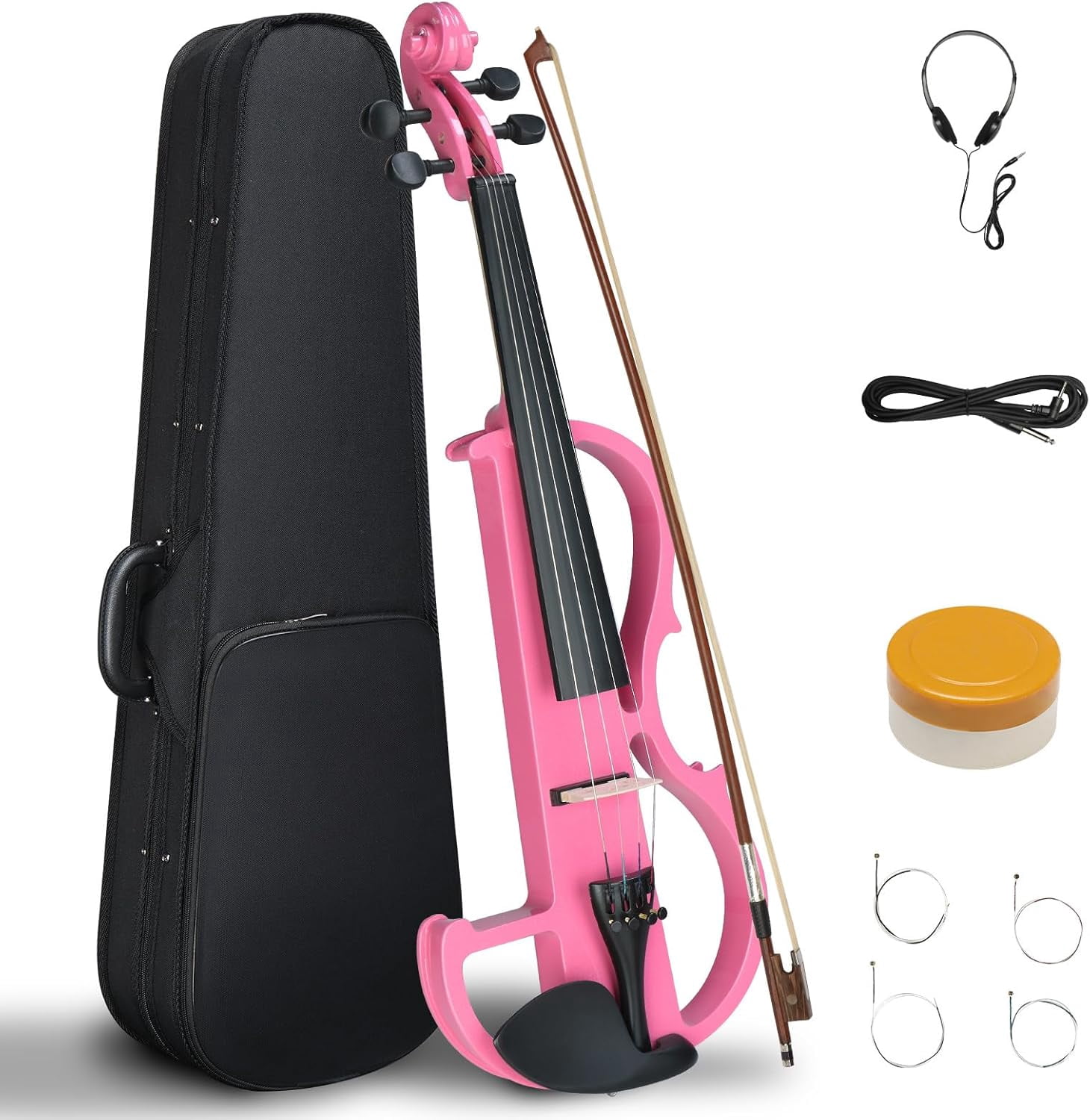 Electric Violin Full Size 4/4, Silent Electric Violin, Metallic ...