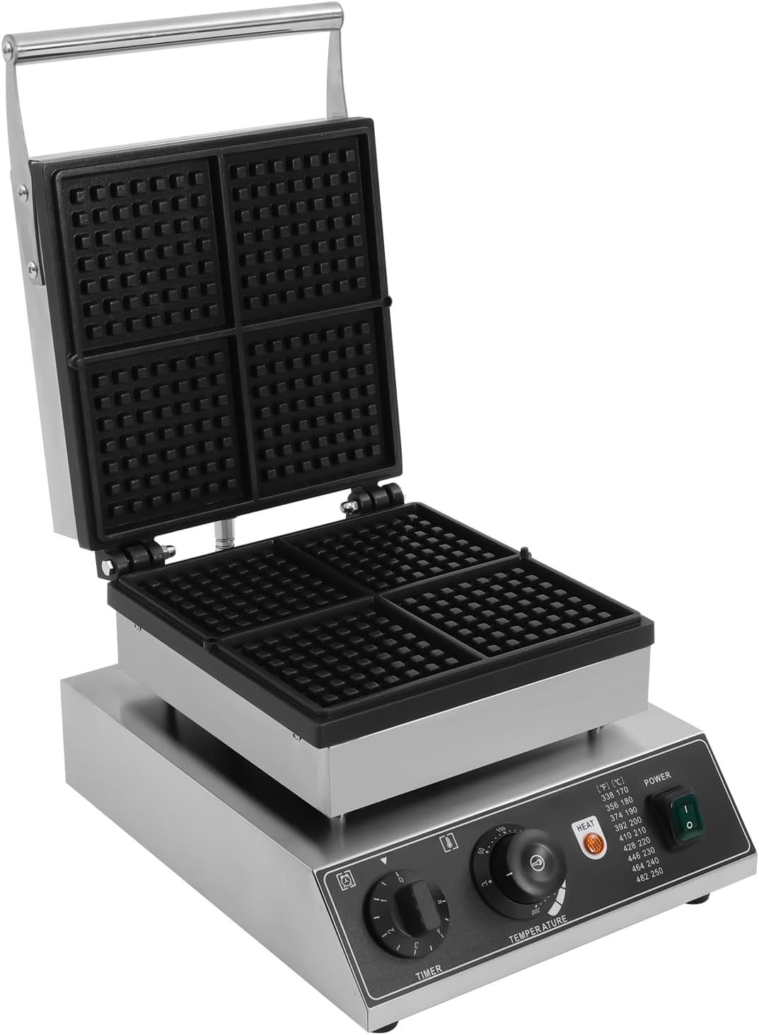 Electric Waffle Maker Machine 1750W, Commercial Stainless Steel Square ...