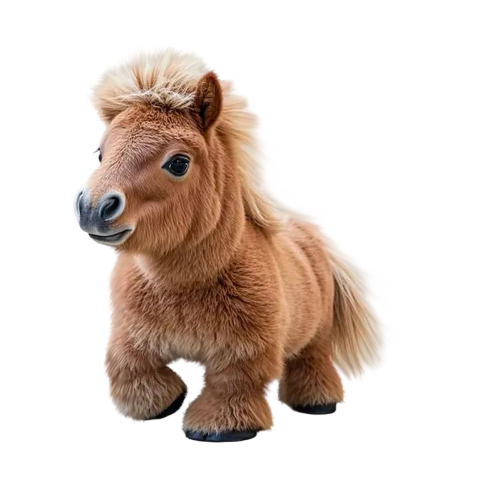 Electric Walking Horse Plush Toy, Interactive Realistic Stuffed Pony ...