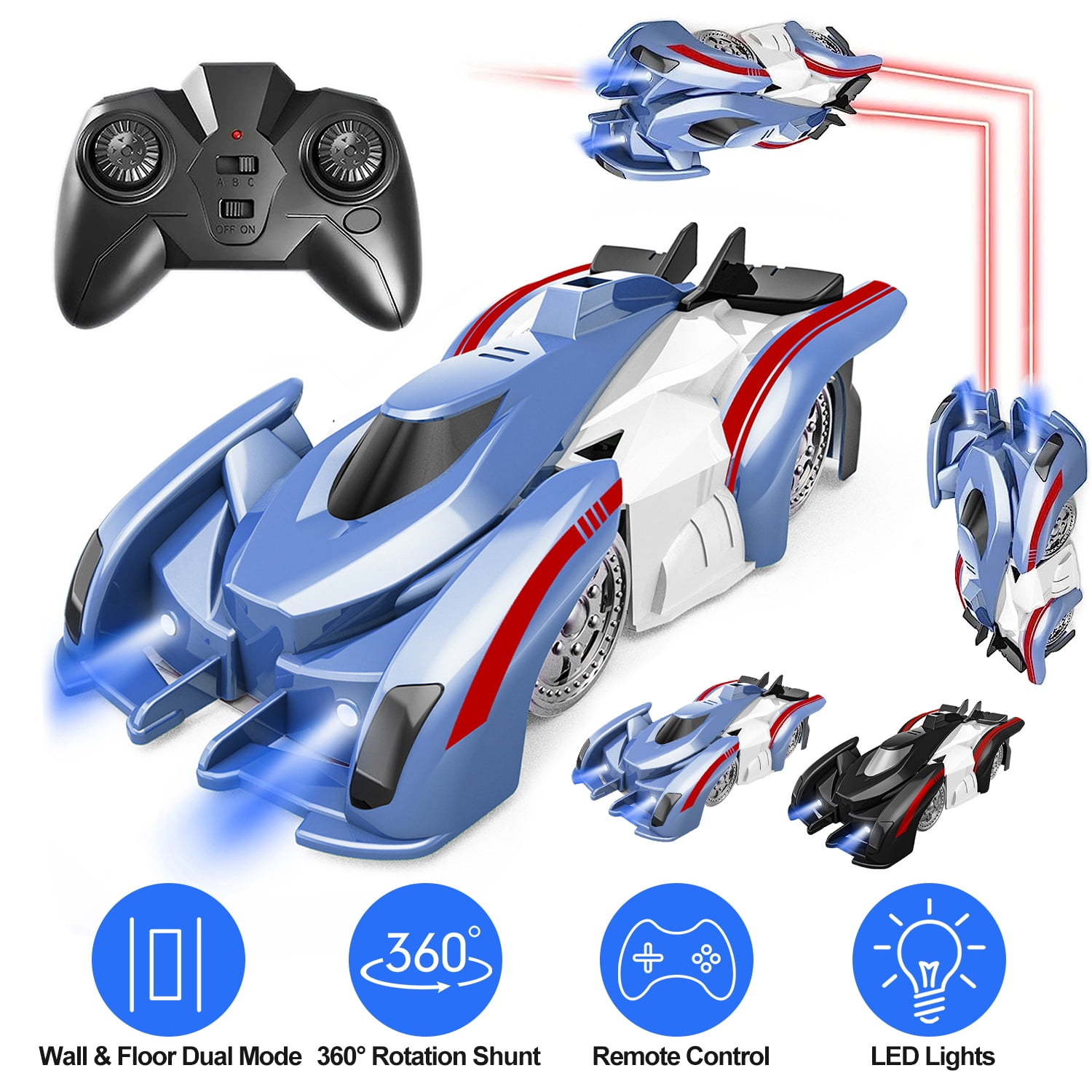 Electric Wall Climbing Car Toy iMounTek 360° Rotating Shunt Car Dual ...