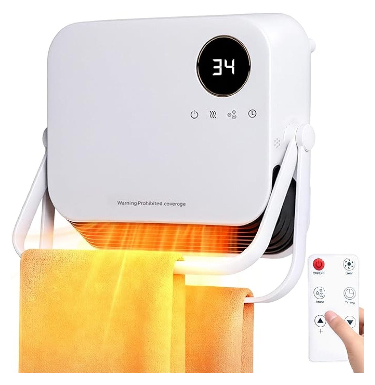 Electric Wall Heater 1500W, Infrared PTC Space Heater, Fast Heating, 3 ...