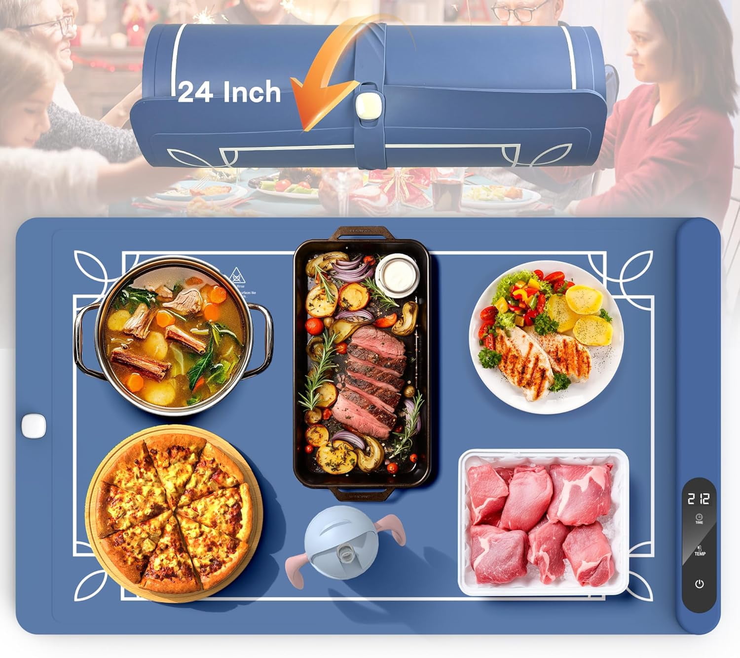 Electric Warming Mat - Foldable Tray, Full Surface High-tech Graphene ...