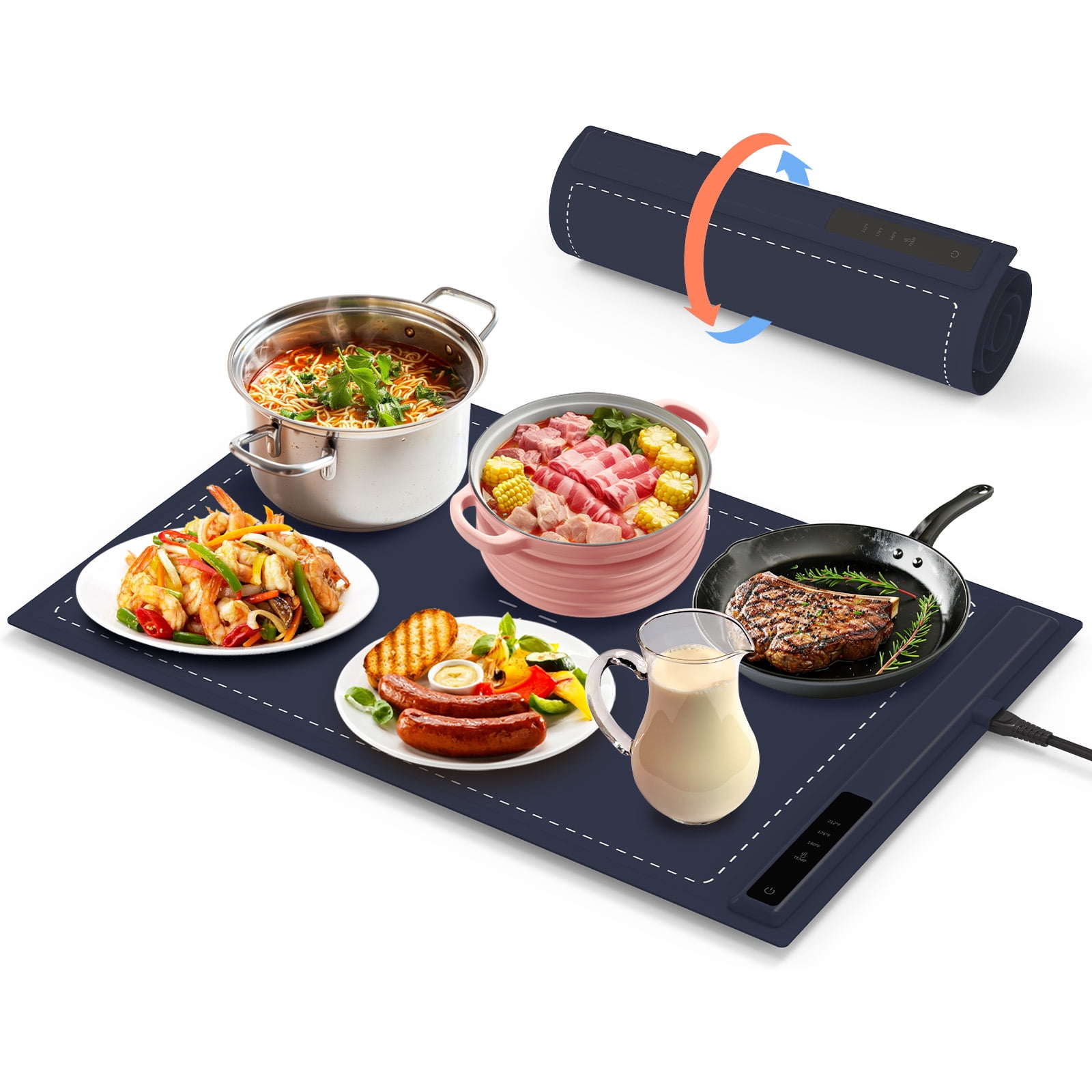 Electric Warming Tray - 3 Modes &Full Surface Heating,Rollable ...