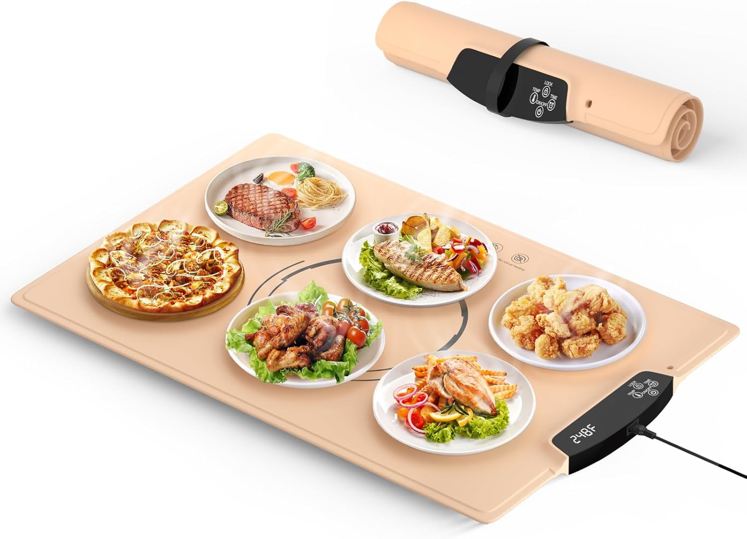 Electric Warming Tray with 9 Temperature Settings Food Warming Mat ...