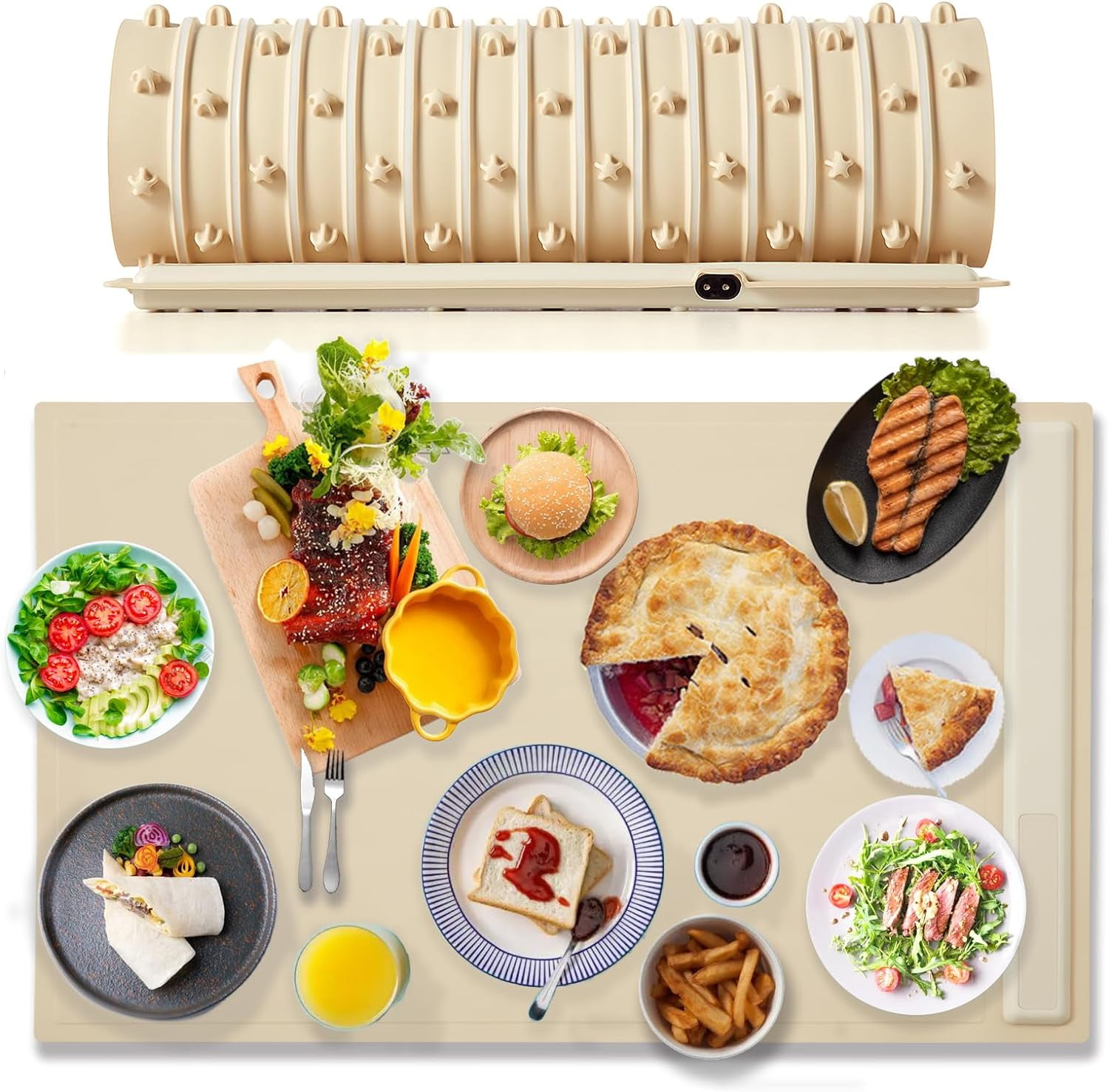 Electric Warming Tray with Adjustable Temperature, 2024 Portable ...