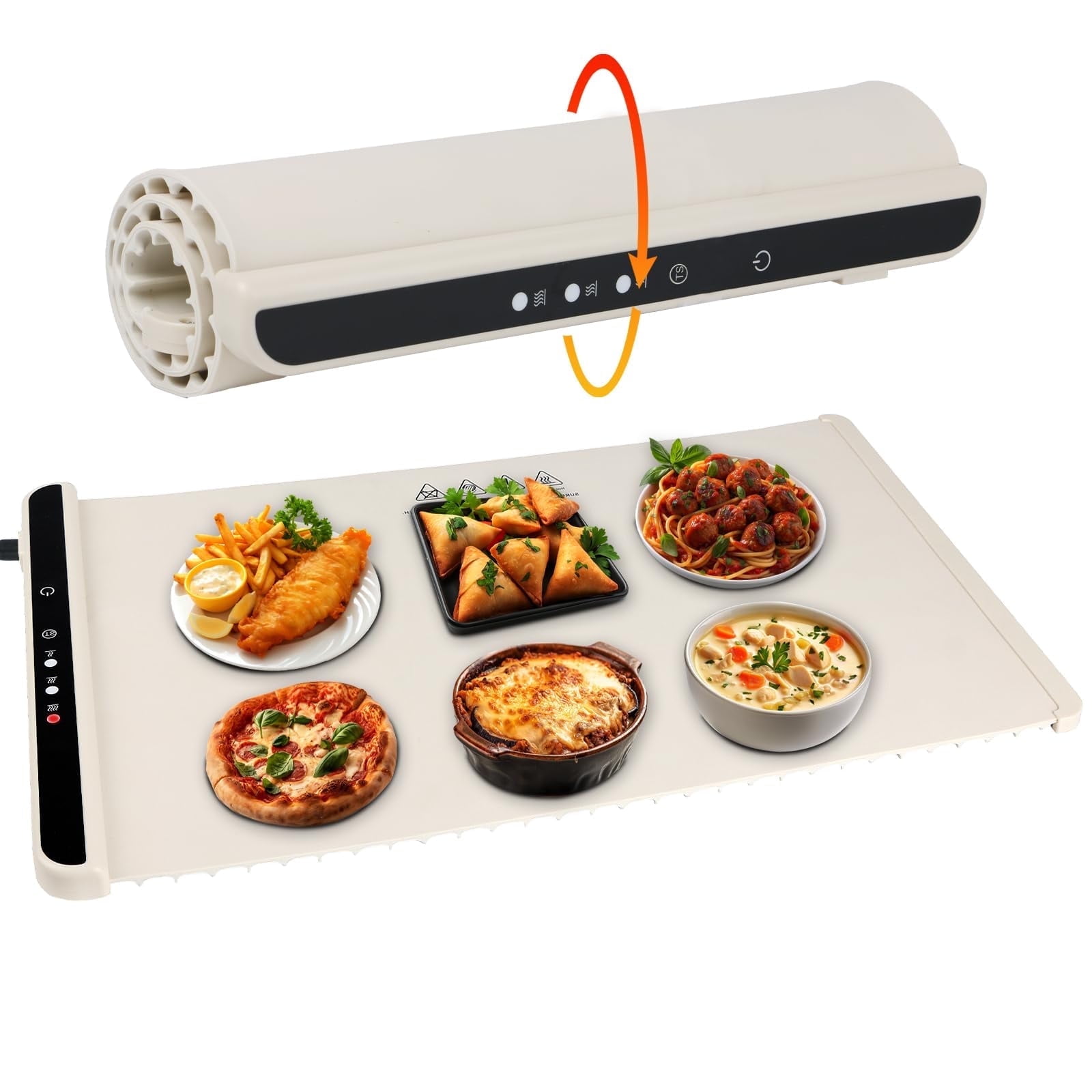 Electric Warming Tray, Foldable Silicone Heating Mat for Food, Full ...