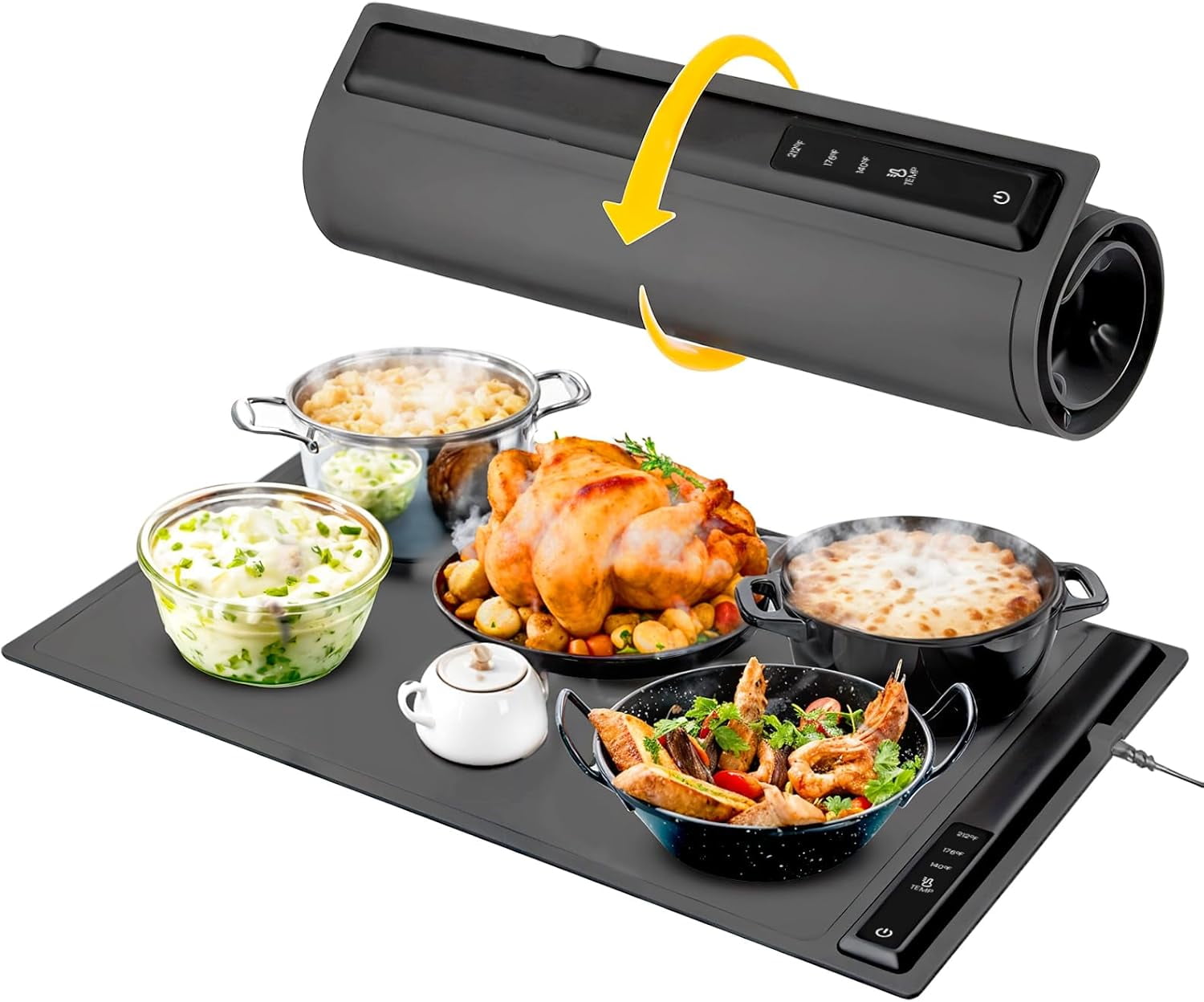 Electric Warming Tray, Full Surface Heating, Portable Food Warmer ...