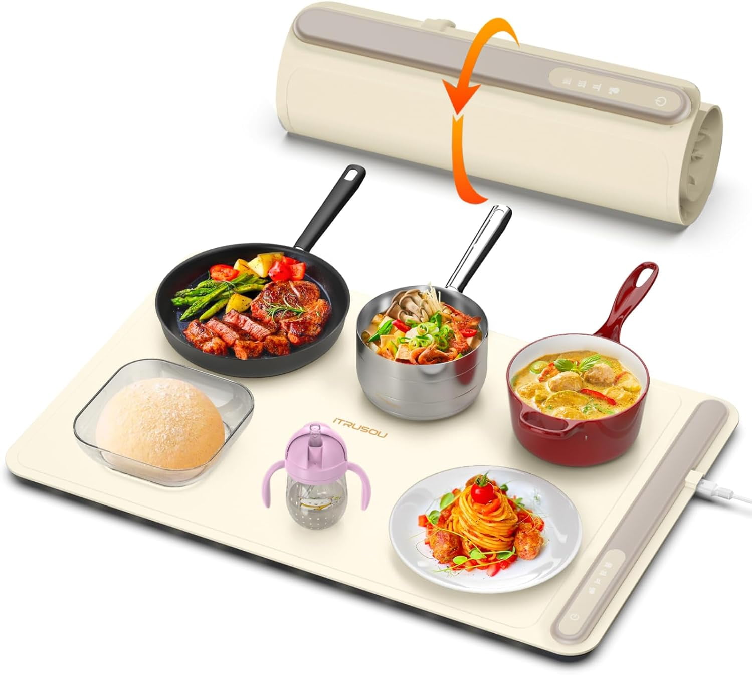 Electric Warming Tray - Full Surface Heating,Rollable & Portable ...