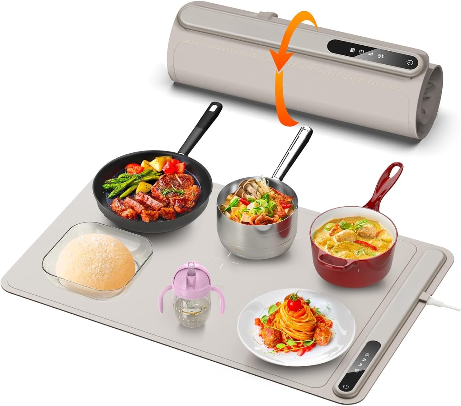 Electric Warming Tray - Full Surface Heating,Rollable & Portable ...