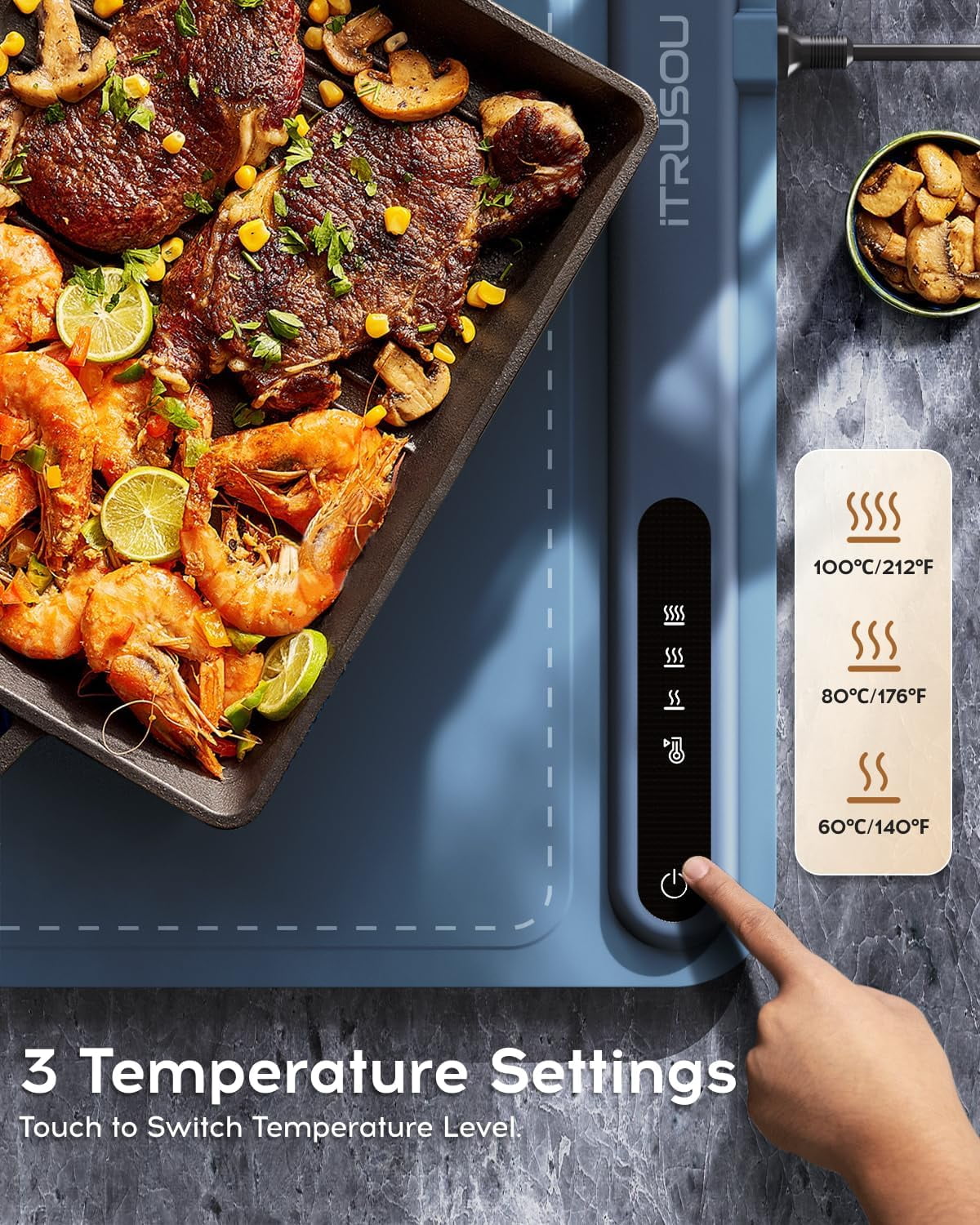 Electric Warming Tray - Full Surface Heating, Rollable & Portable ...