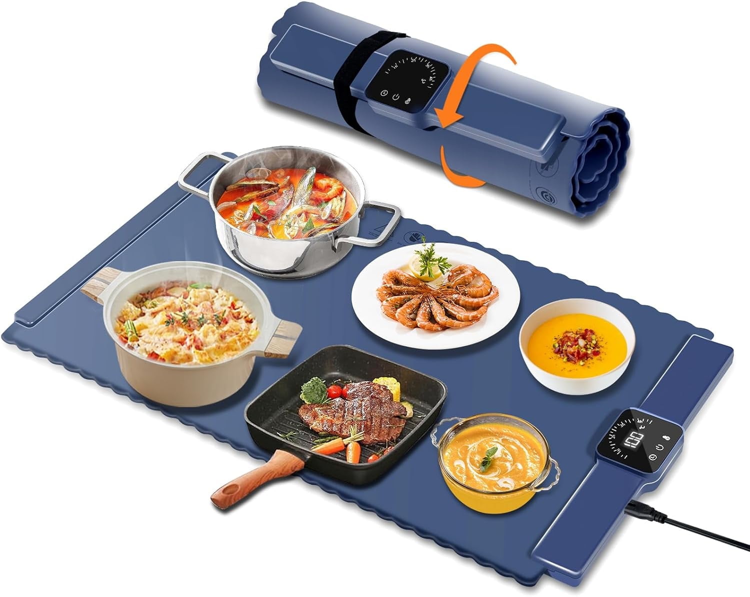 Electric Warming Tray - Full Surface Heating,Rollable & Portable ...