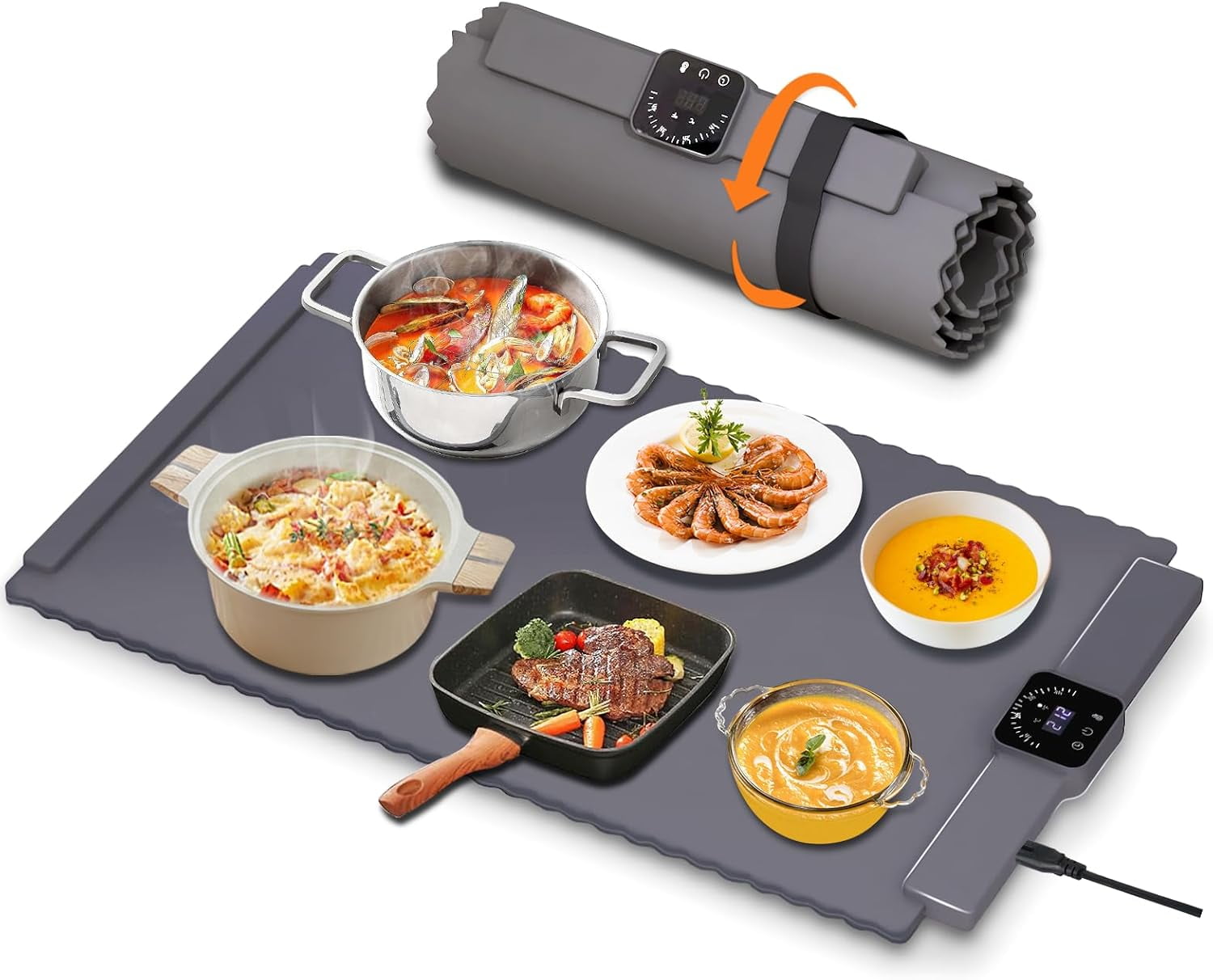 Electric Warming Tray - Full Surface Heating,Rollable & Portable ...