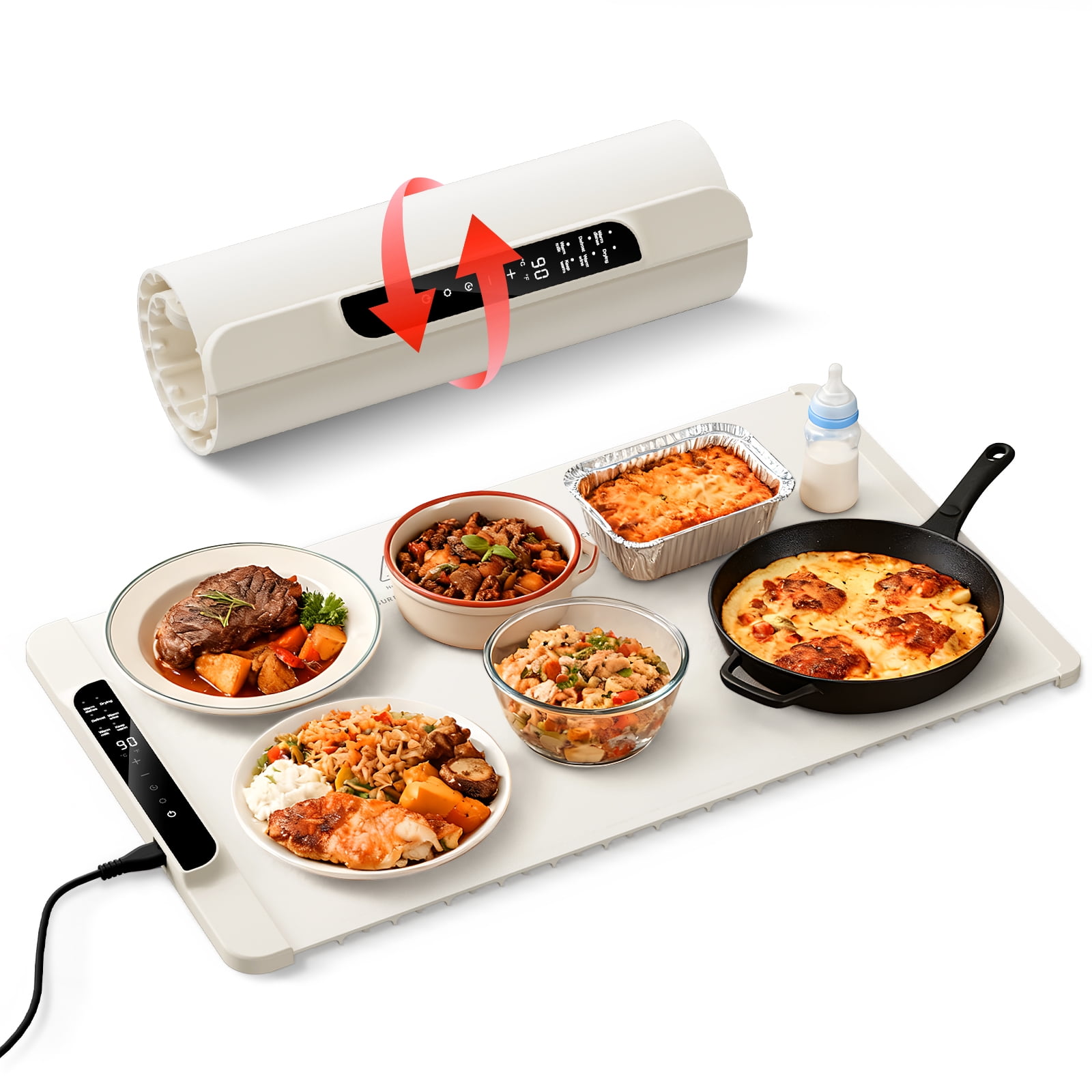 Electric Warming Tray, Large Warming Mat Food Warmer with Adjustable ...