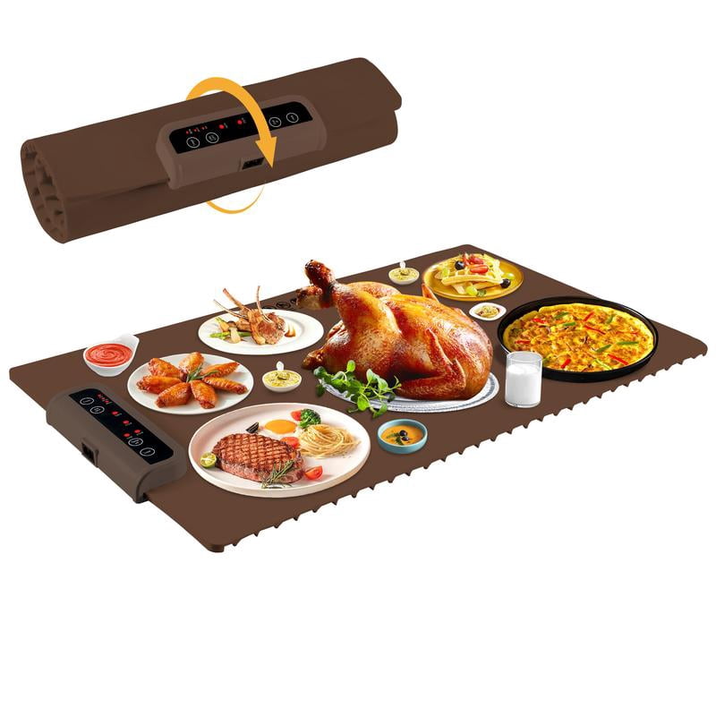 Electric Warming Tray - Portable Food Warmer with Time Modes Locking ...