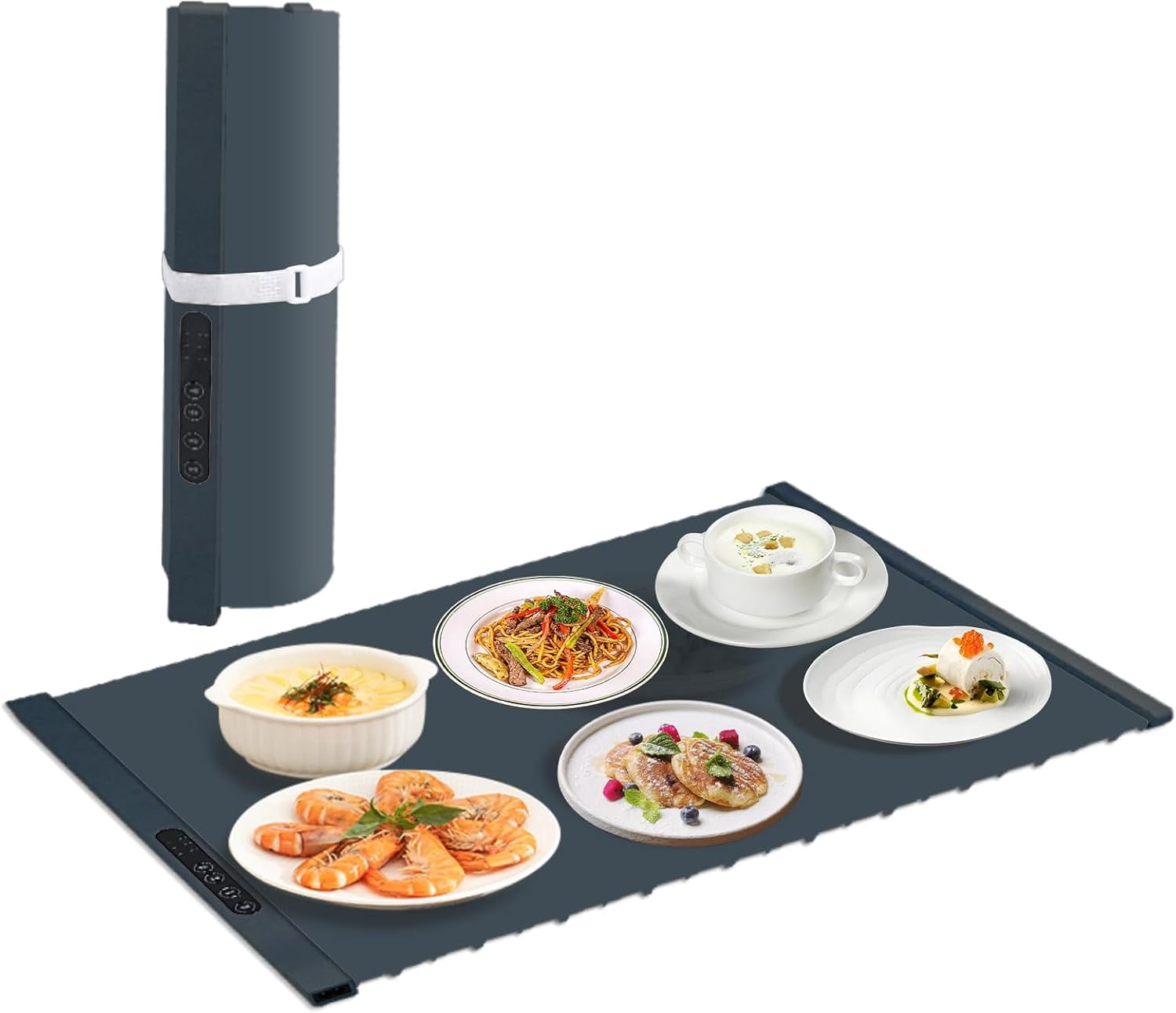 electric warming tray, portable silicone full surface heating food ...