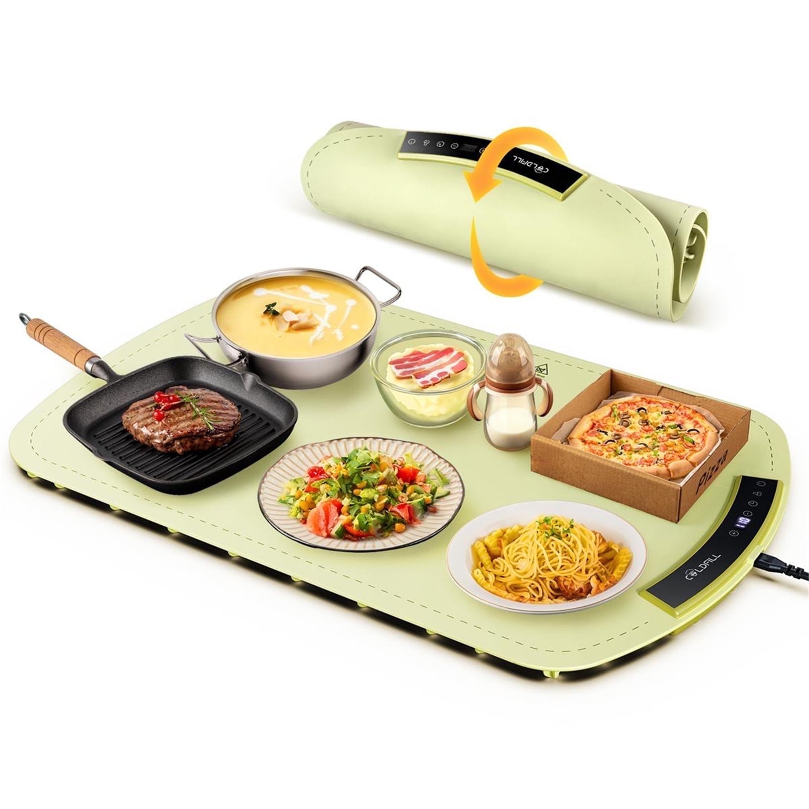 Food Warming Mat - COLDFILL Folding Electric Warming Tray with 8 TEMP ...