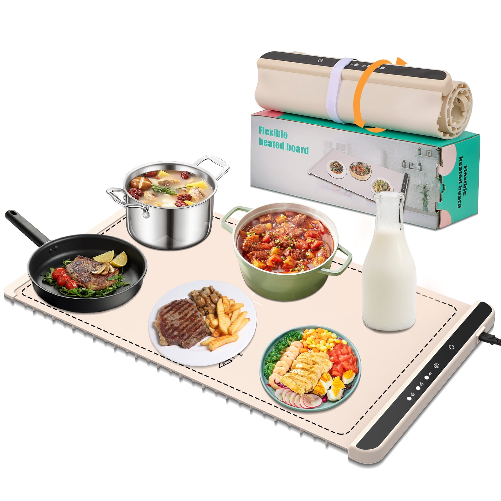 Electric Warming Tray, Silicone Heating Mat for Food, Foldable Food ...