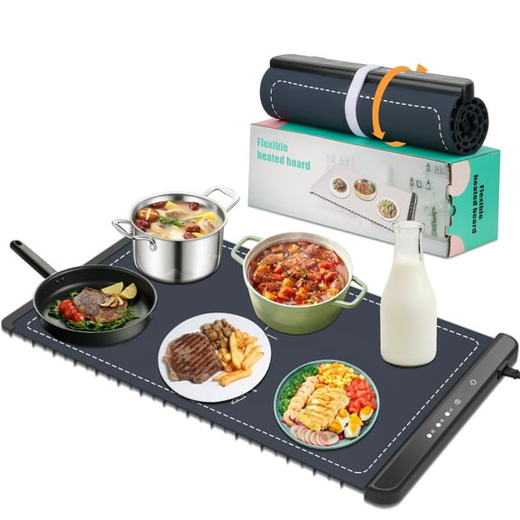 Electric Warming Tray with Temperature Settings, Foldable Food Warmer ...