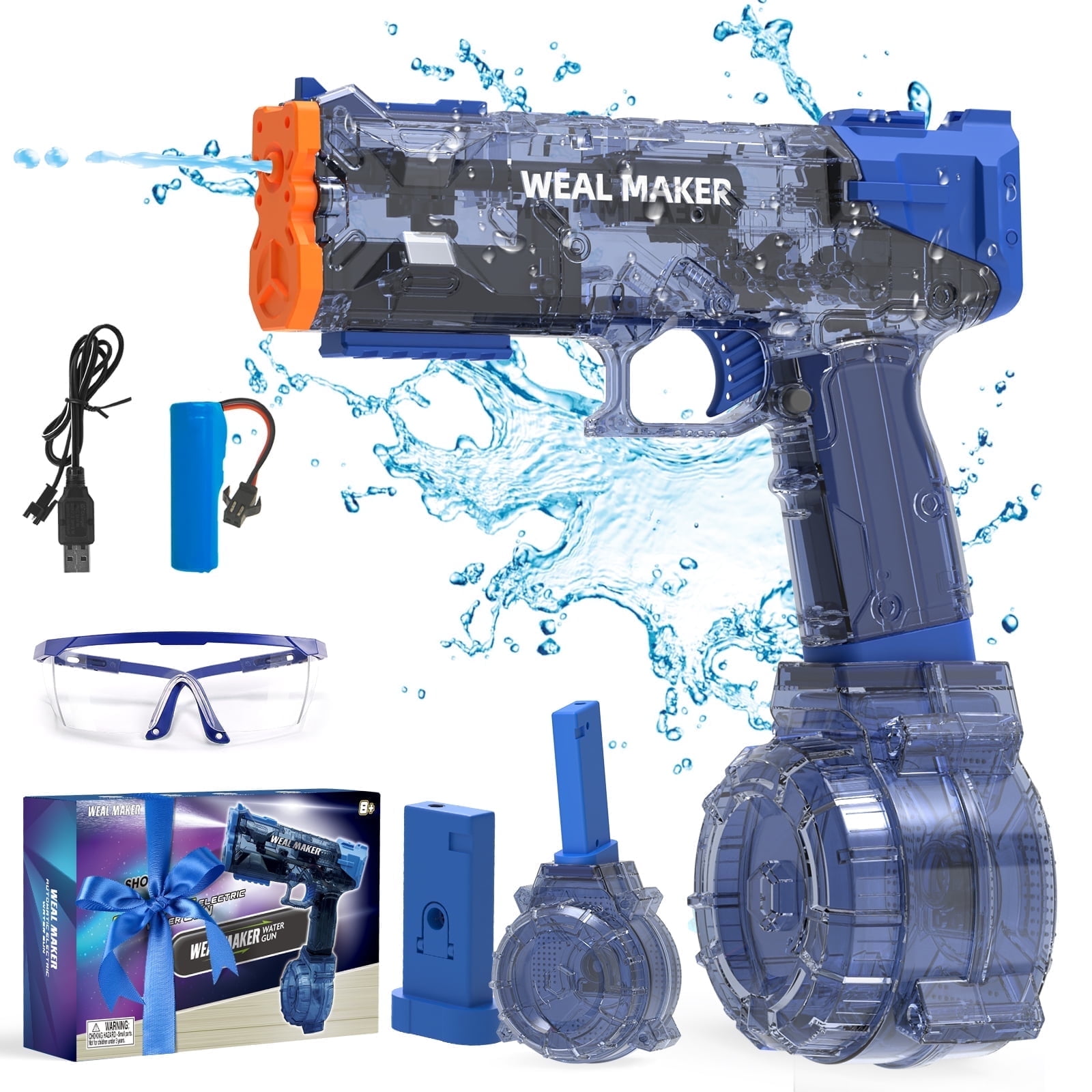 JoyStone Electric Water Blaster for Kid/Adult, Transparent Automatic ...
