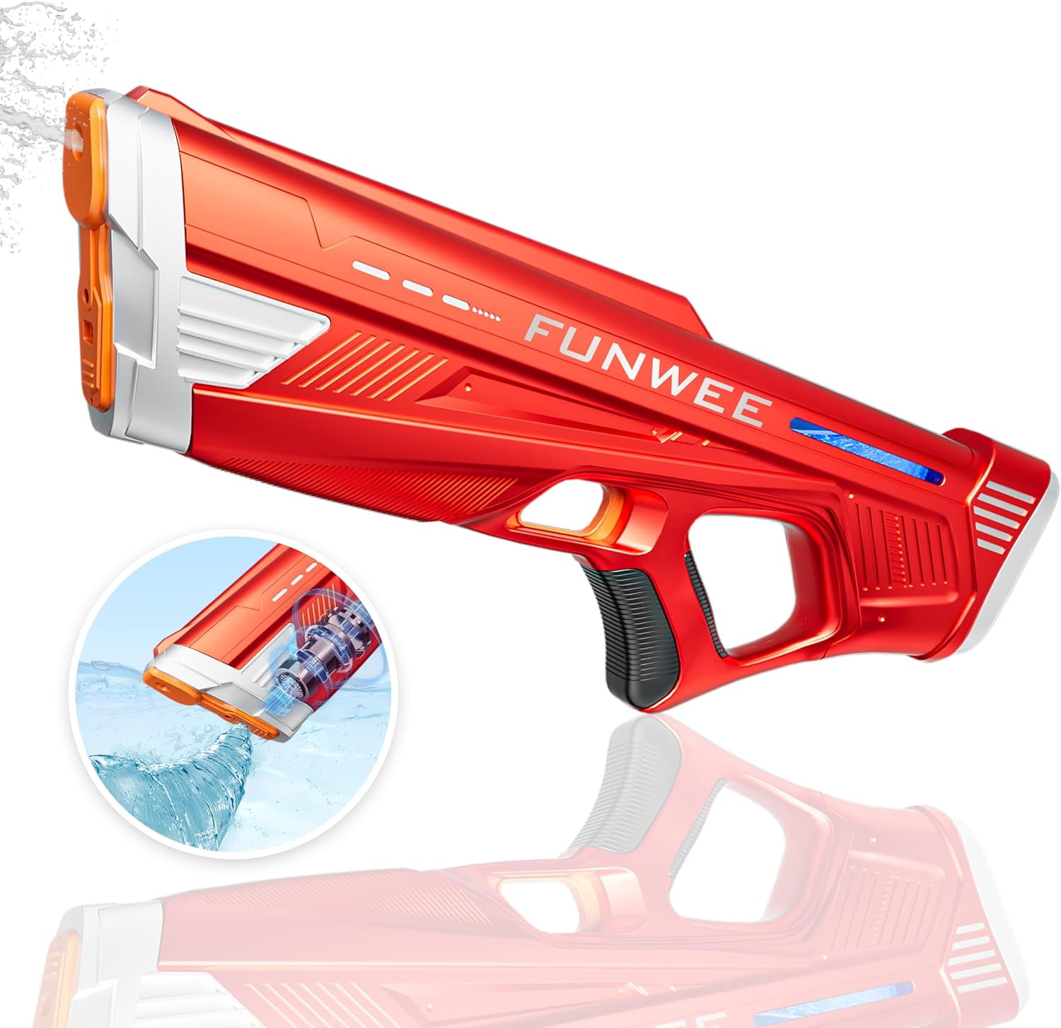 FUNWEE Electric Water Gun for Adults & Kids, Auto Reload, 250+ Blasts ...