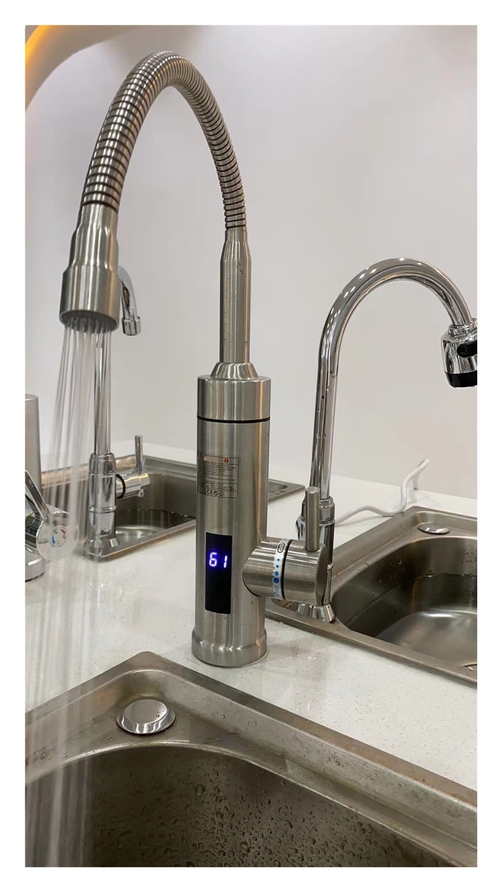 Electric Water Heater Kitchen Tap Instant Hot Water Faucet Heater Cold ...