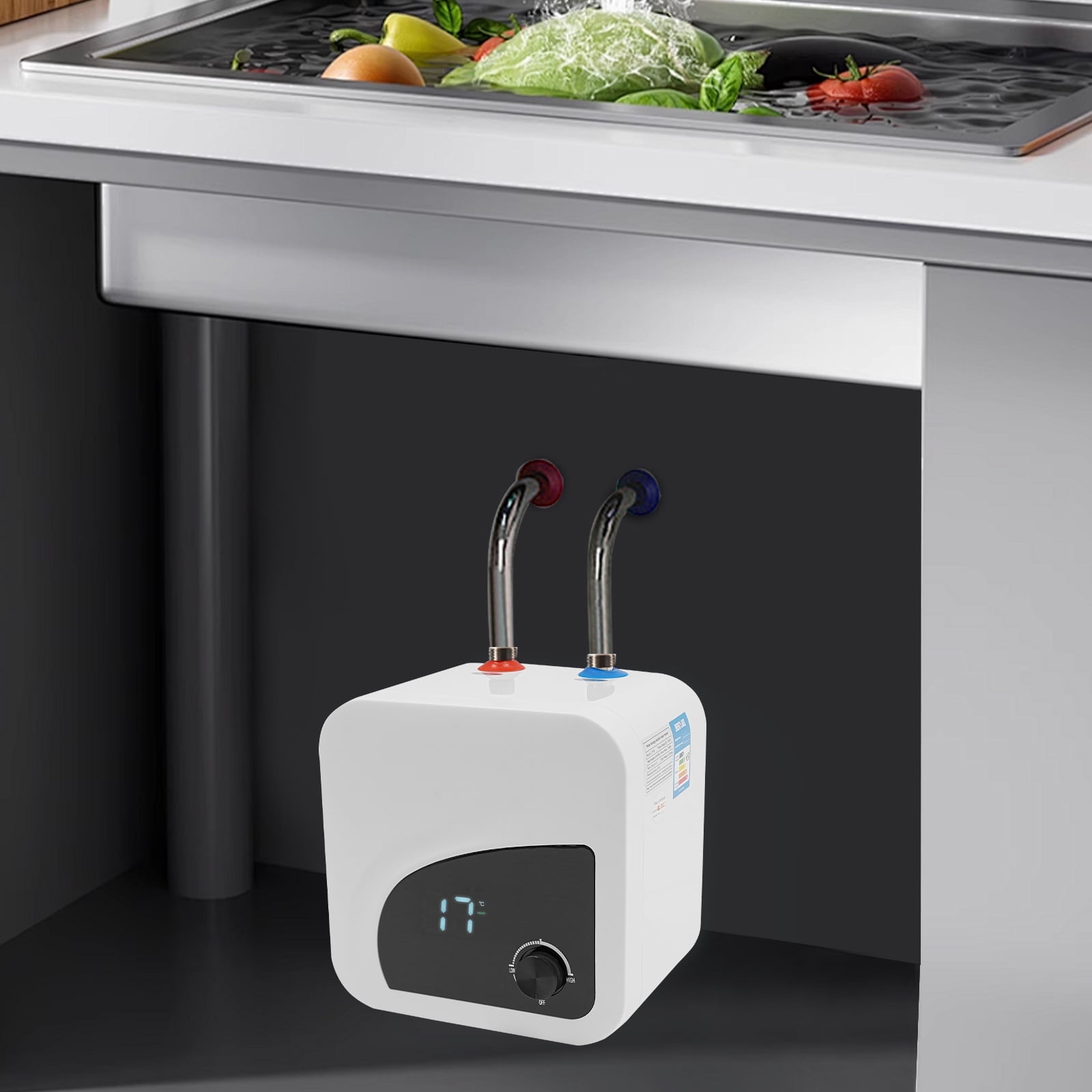 Electric Water Heater with Top Outlet, 110V Mini Hot Water Heater with ...