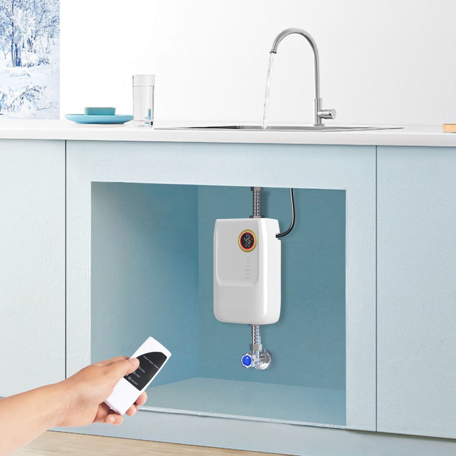 Electric Water Heater with Remote Control Led Display Water Boiler 86 ...