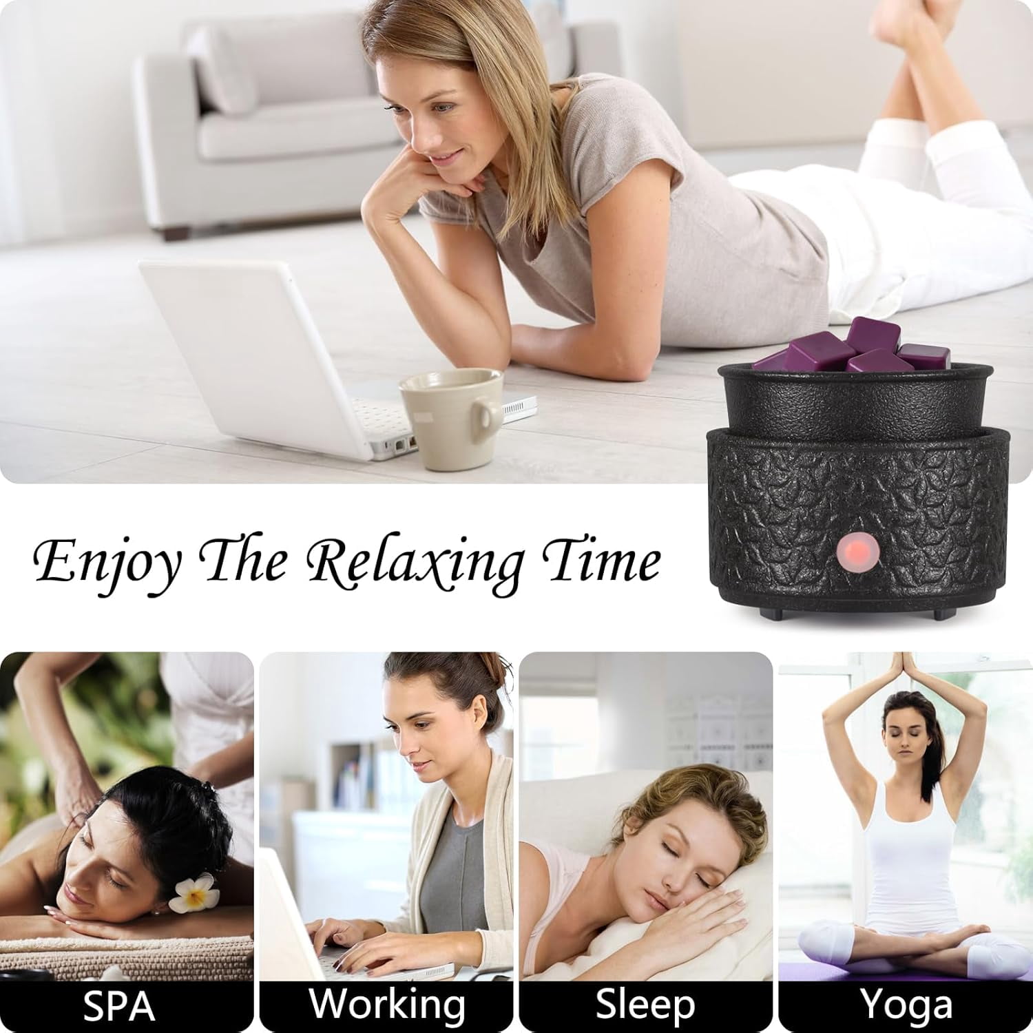 Electric Wax Melt Warmer 4-in-1 Candle Warmer for Scented Wax Melter ...