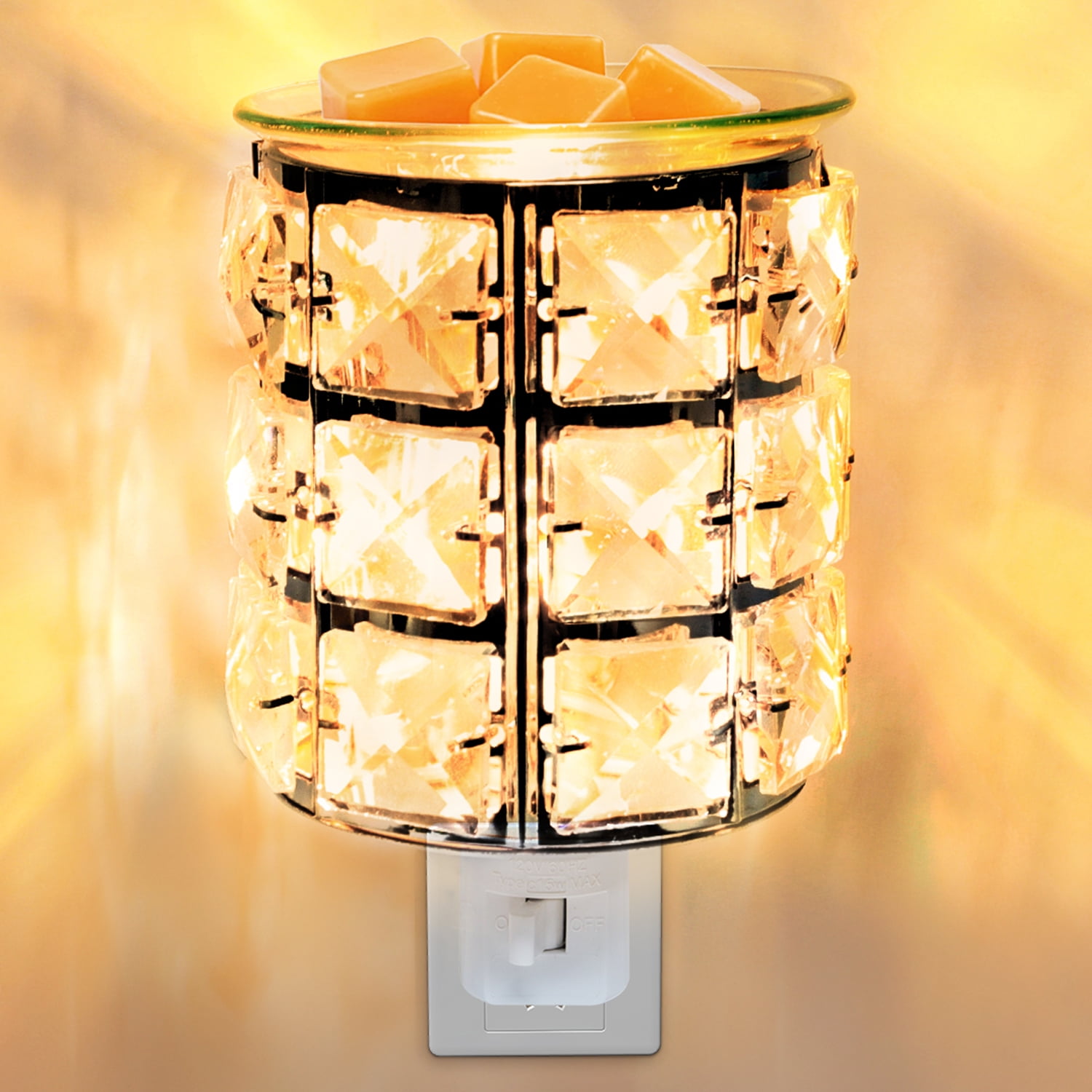 ORnix Electric Wax Melt Warmer, Crystal Design, Night Light for Home ...