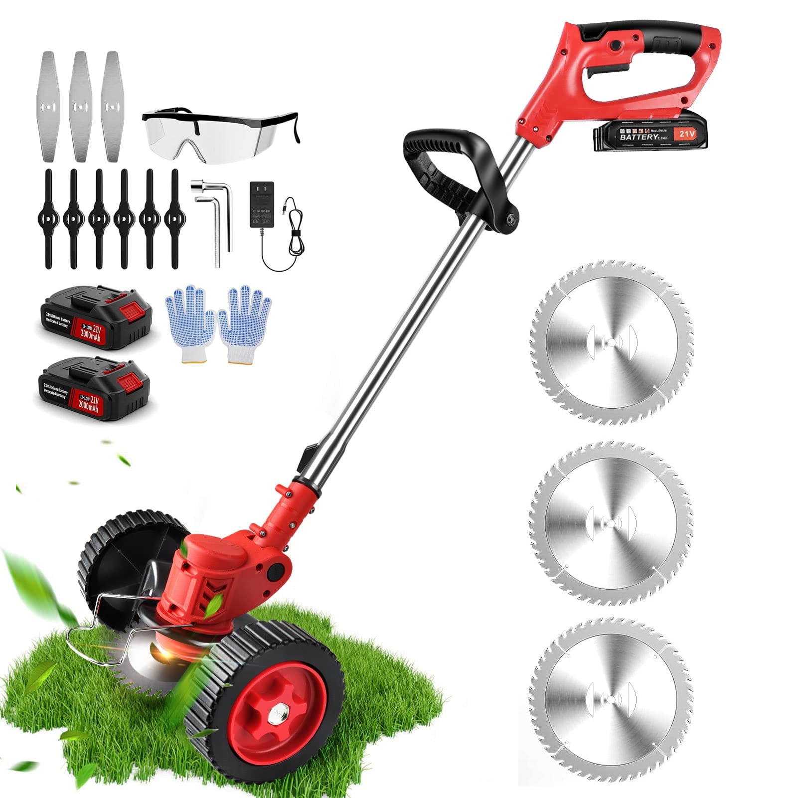 Electric Weed Eater Cordless Grass Trimmer, Cordless String Trimmer ...