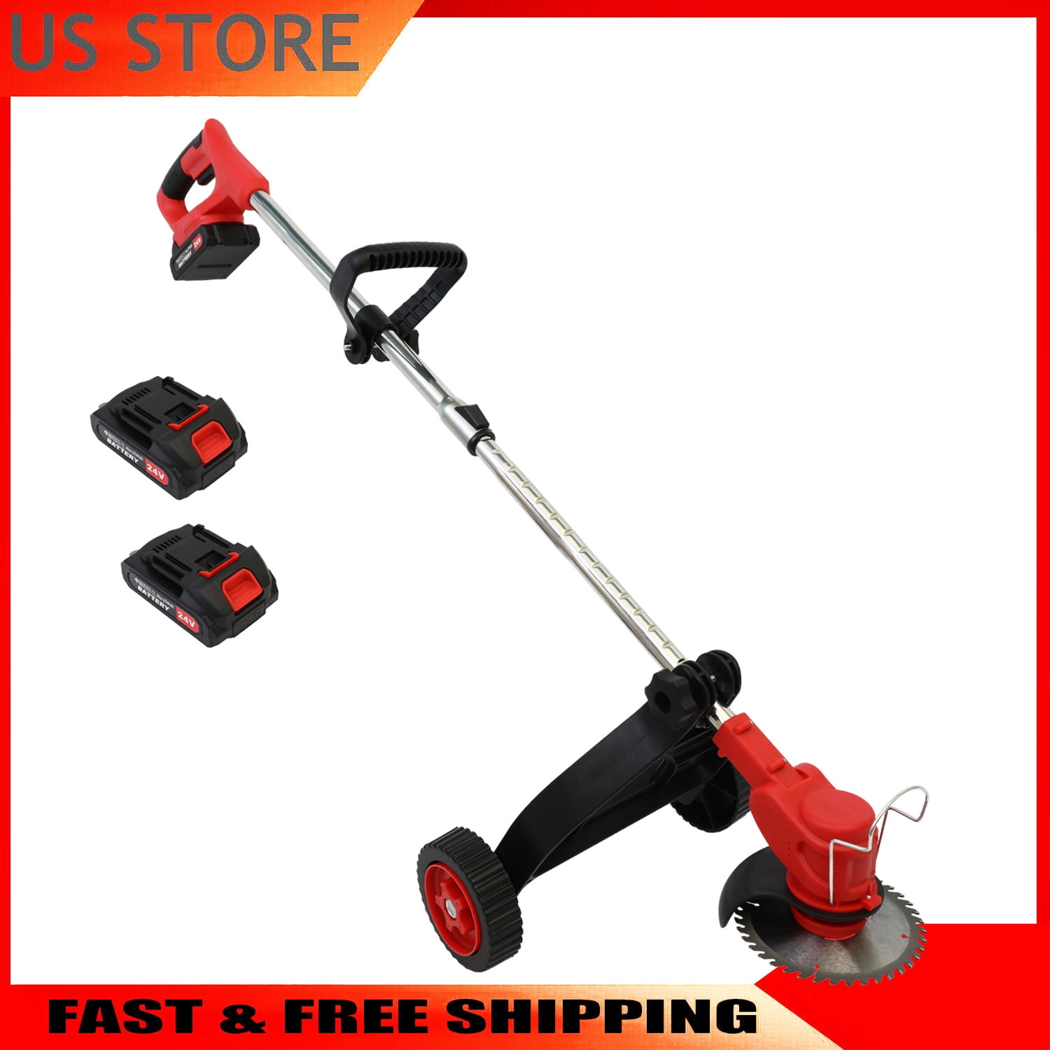 Electric Weed Eater Cordless Weed Wacker, 24V Battery Operated Grass ...