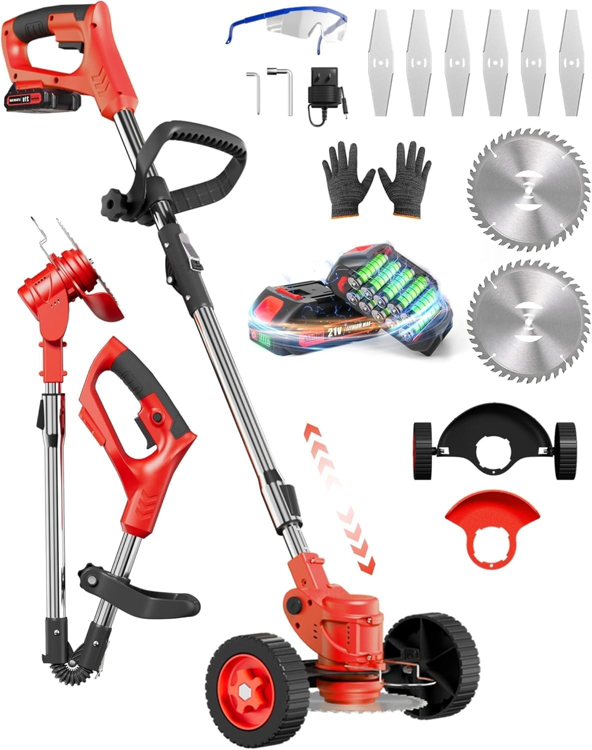 Electric Weed Wacker, Cordless 21V Weed Eater Battery Powered ...