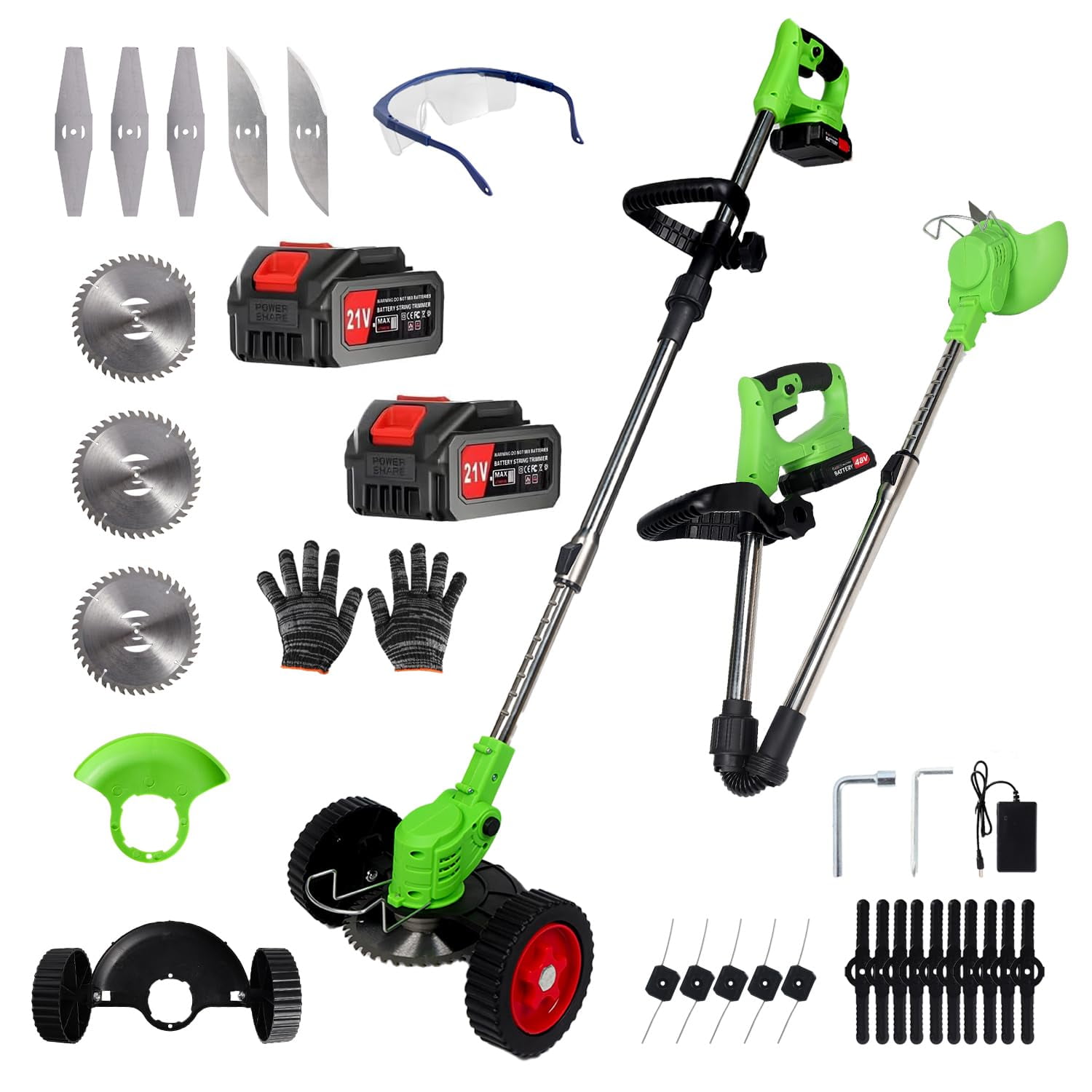 Electric Weed Wacker Cordless Eater 2 Battery,Foldable and Lightweight ...