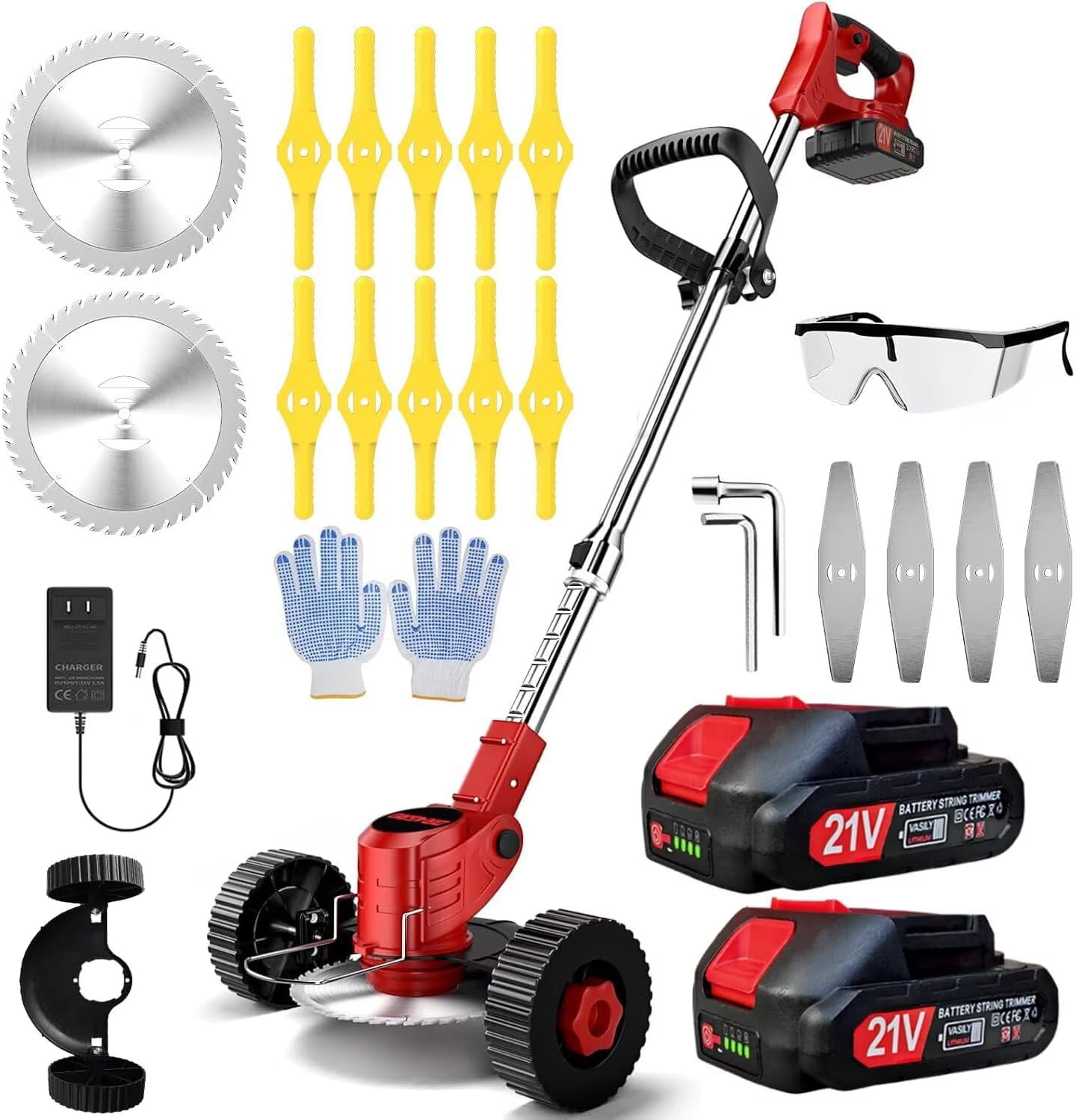 Electric Weed Wacker Cordless Weed Eater Battery Powered 21V, 3-in-1 ...