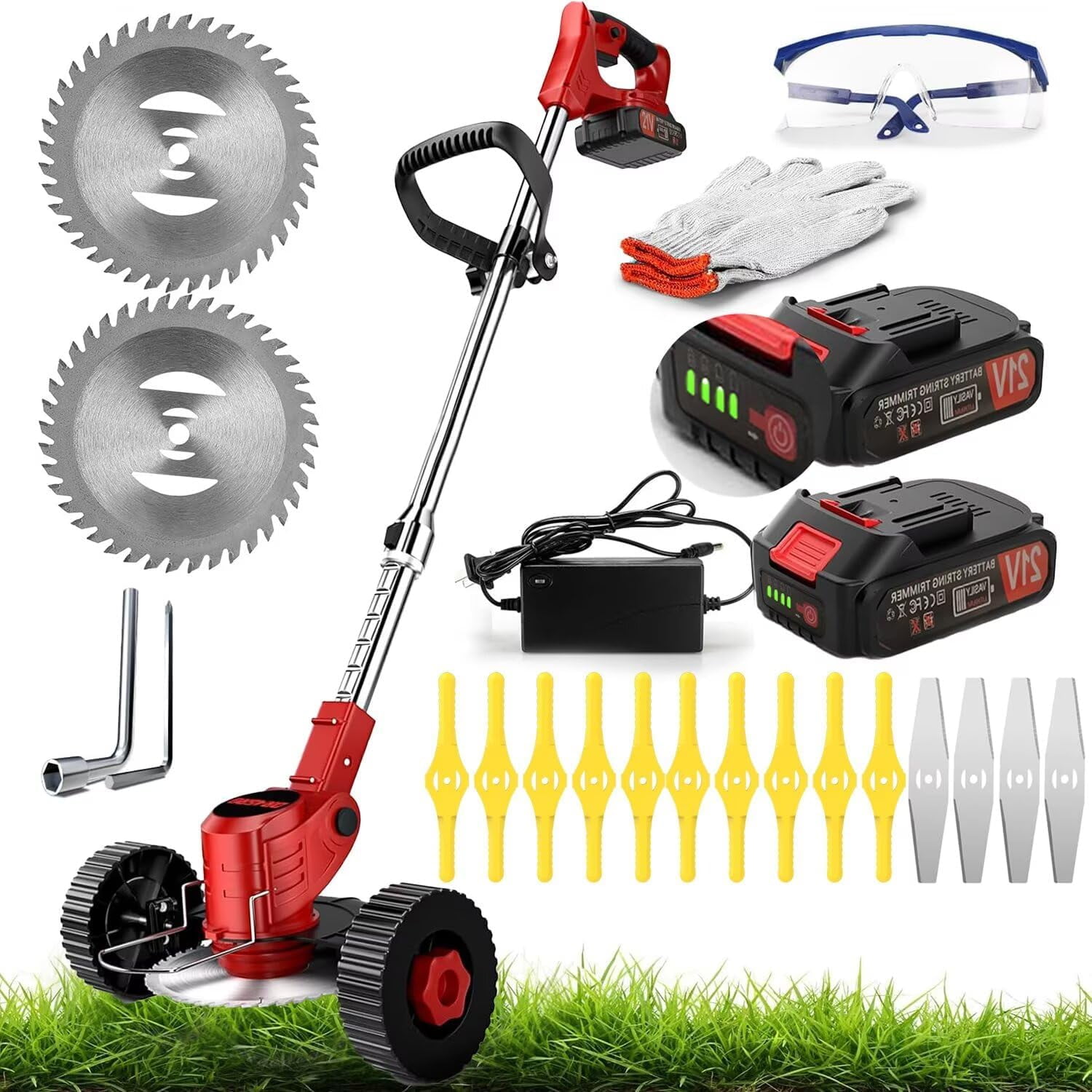 Electric Weed Wacker Cordless, Weed Eater Battery Powered with 3 Types ...