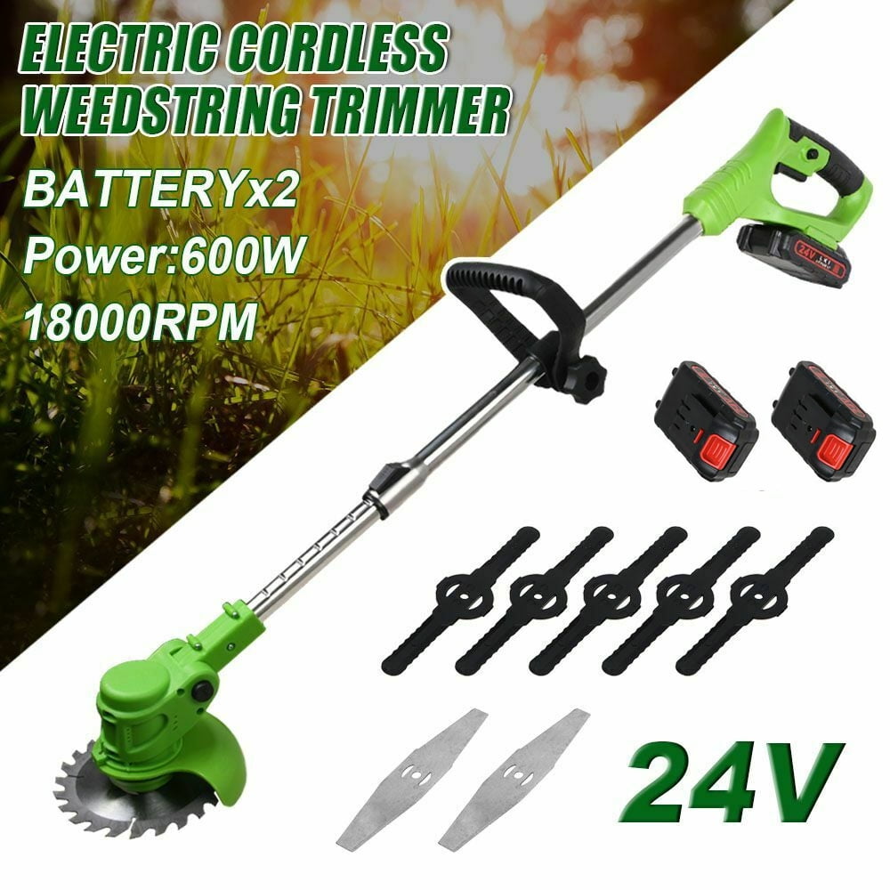 Electric Weeder Lawn Edger Cordless Thread Trimmer Kit with 2 Li-Ion ...