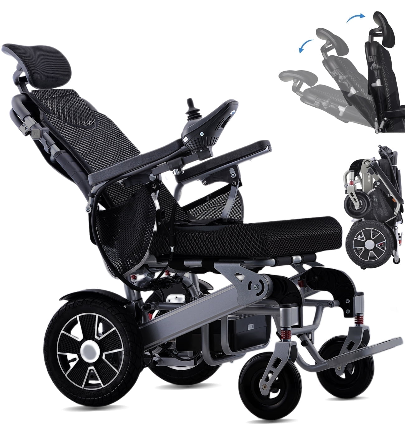 NOMIGO Powerful Dual Motor Reclining Power Wheelchair with Brake ...
