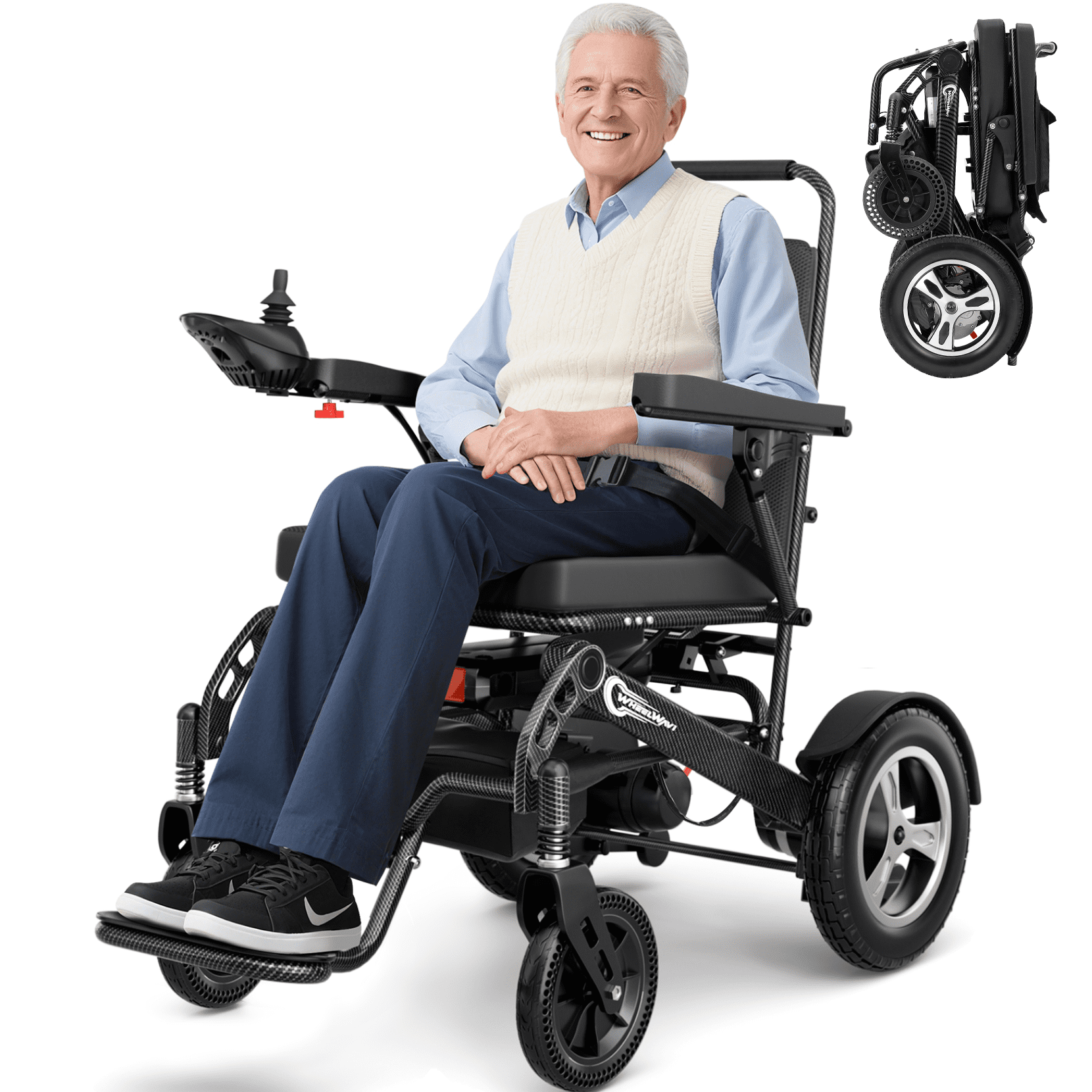 Electric Wheelchair for Adults, Foldable Motorized Power Wheelchair for ...