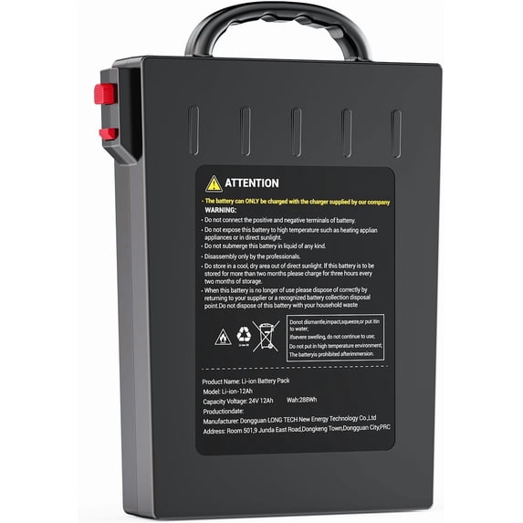 Electric Wheelchair Battery 24V 12Ah – Lithium Battery Replacement for ...