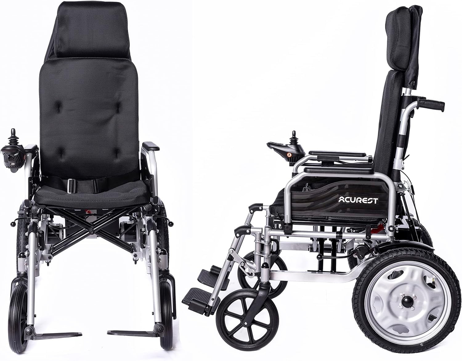 Foldable All-Terrain Electric Wheelchair for Adults- Reclining Portable ...