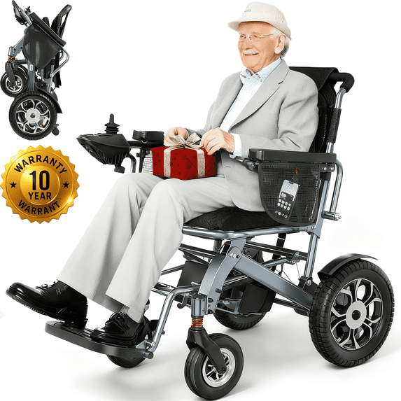 SACVON Lightweight Electric Wheelchair for Adults, Foldable, 22 Miles ...
