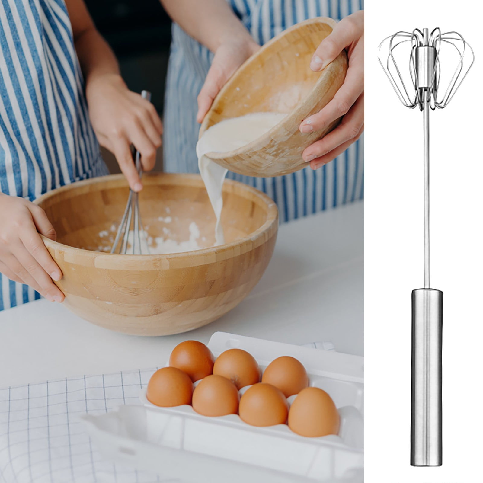 Electric Whisk Stainless Semi Automatic Beater 12 Inch Manual Press ...