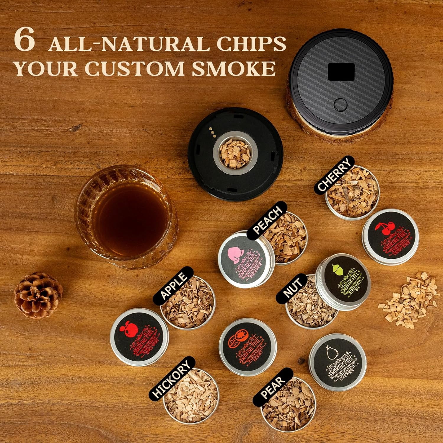 Electric Whiskey Smoker Gift Kit with 2 Glasses & Reusable Ice Cubes ...