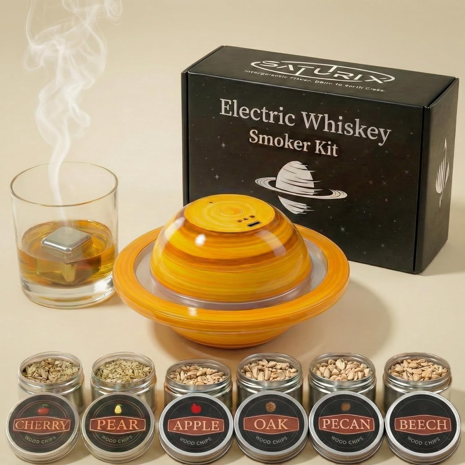 Electric Whiskey Smoker Kit Rechargeable Cocktail Smoker with Wood ...