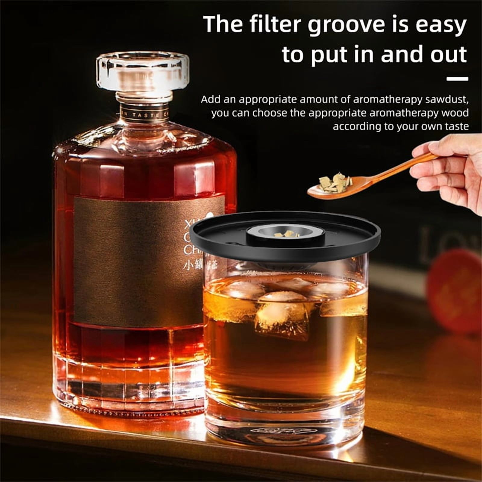 Electric Whiskey Smoker Kit with 6 Wood Chips,CocktailBourbon Smoke ...