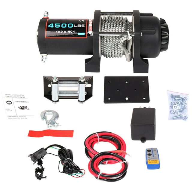 Electric Winch,12V 4500 lbs Winches for Towing Boat Off Road with ...