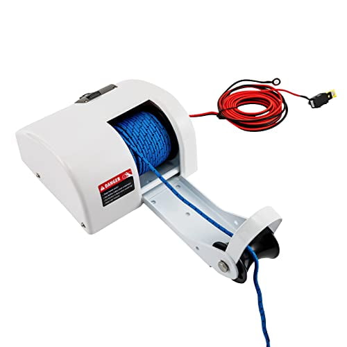 Electric Winch, 25LBS Boat Wench 12V Marine Boat Windlass Kit w ...