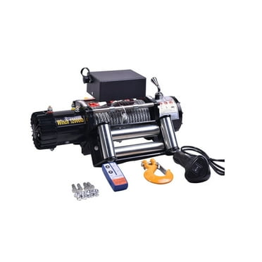 WARN 885005 1000 lbs Winch, 24V Electric, Portable, 15 Ft Wire Rope, 2 ...