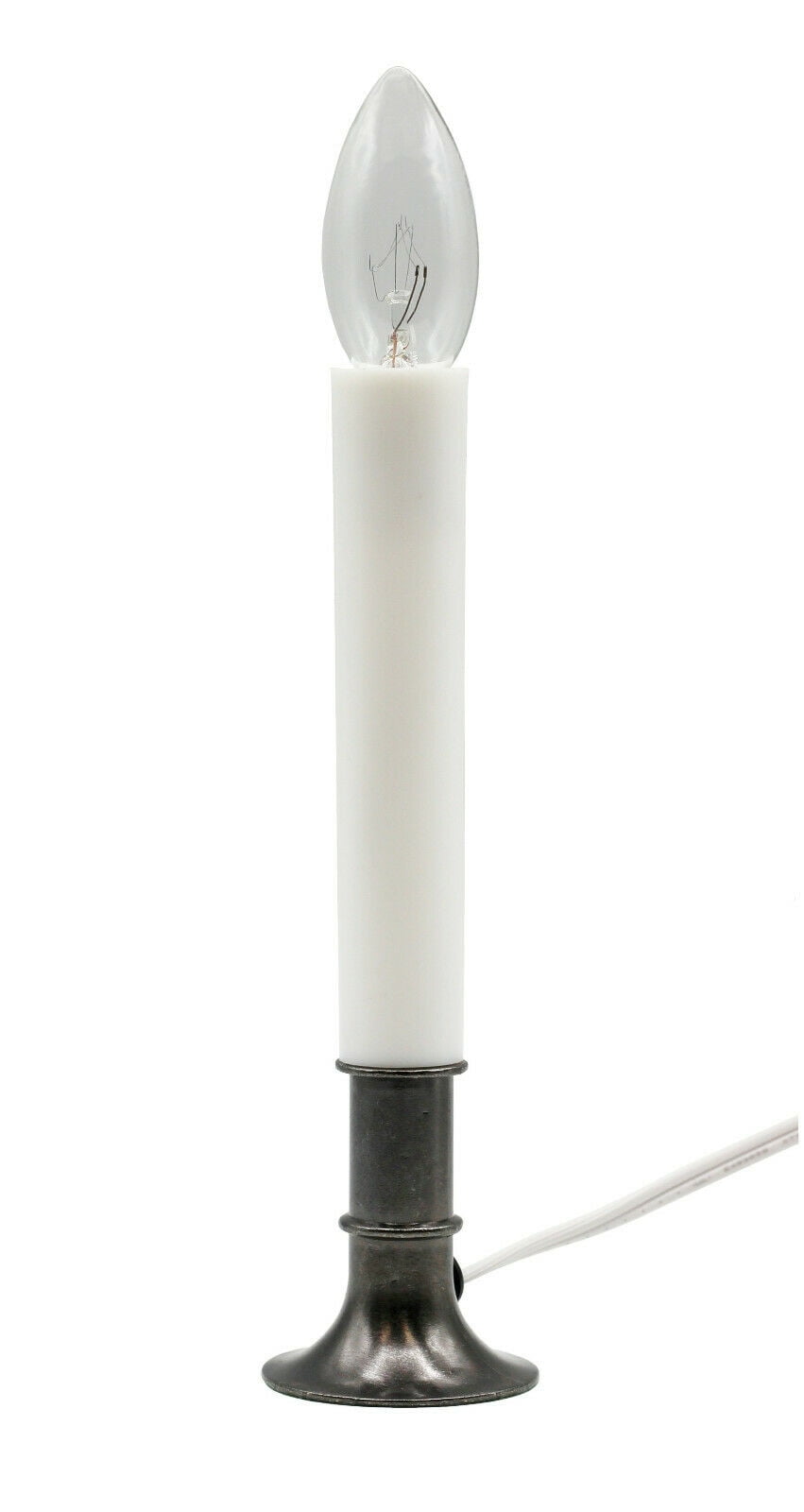 Electric Window Candle Lamp with Pewter Plated Base, On/Off Switch ...